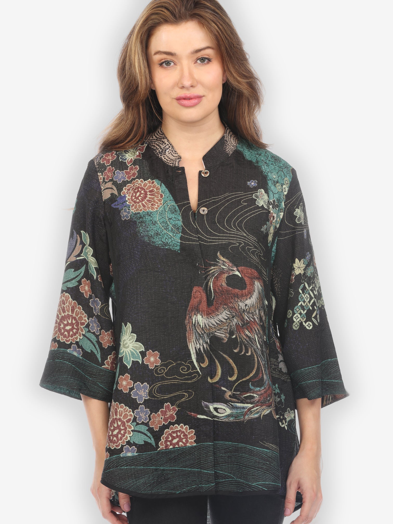 Phoenix in Turquoise Tummy Tuck Shirt – PlusbyDesign.com