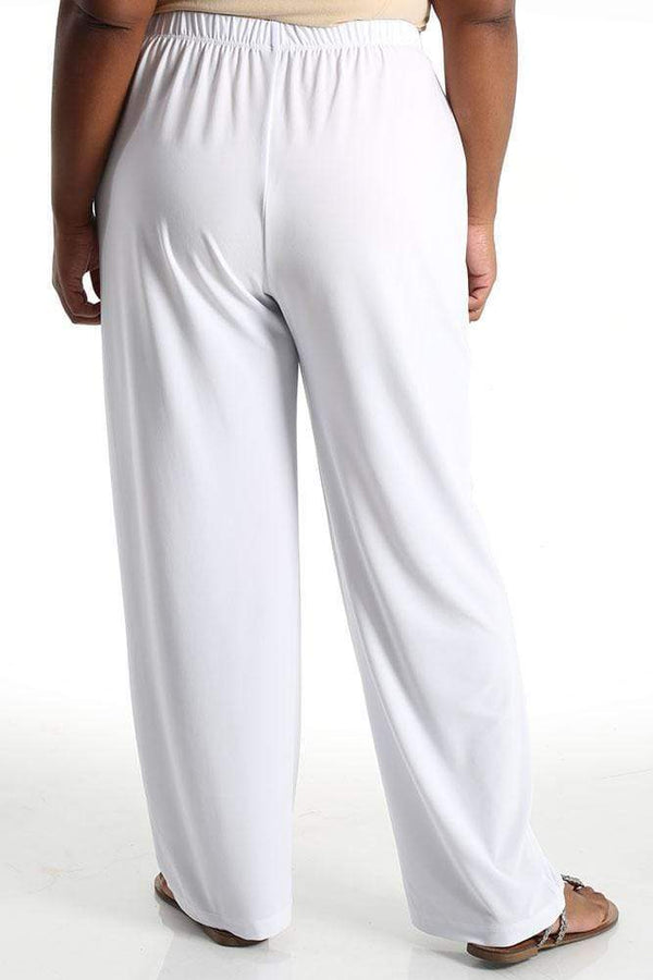 Vikki Vi Jersey White Petite Pull-On Pant – PlusbyDesign.com